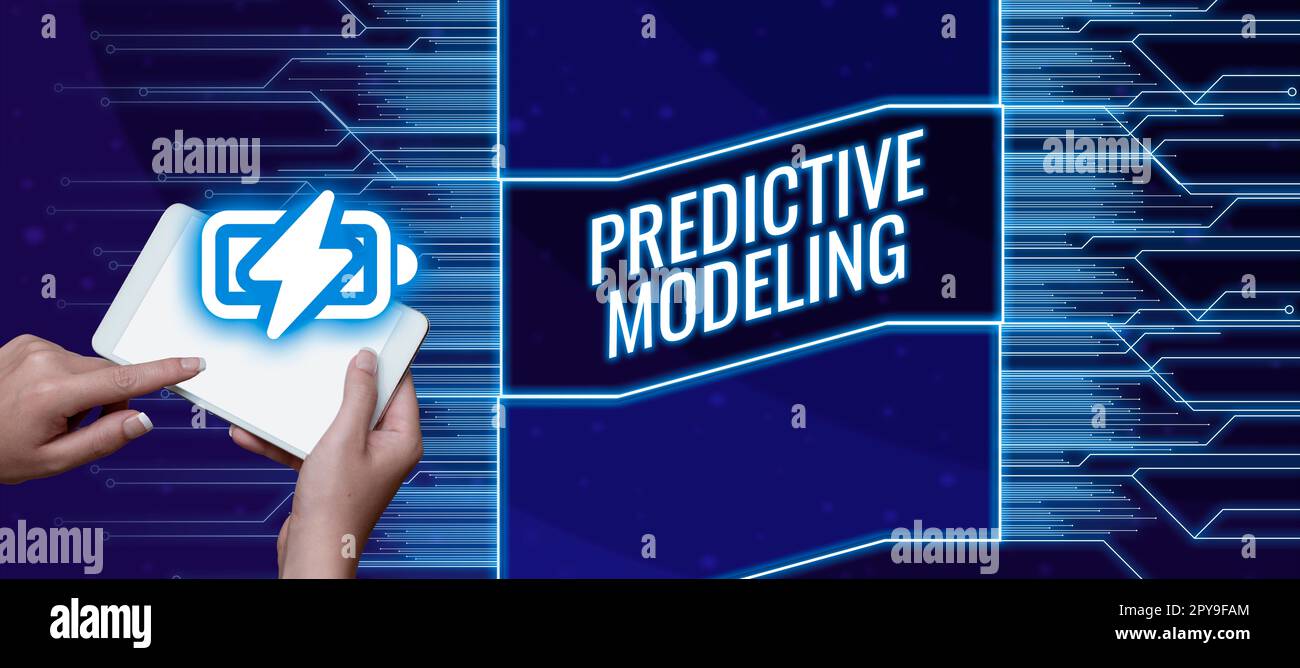 Text showing inspiration Predictive Modeling. Word for maintenance strategy driven by predictive ...