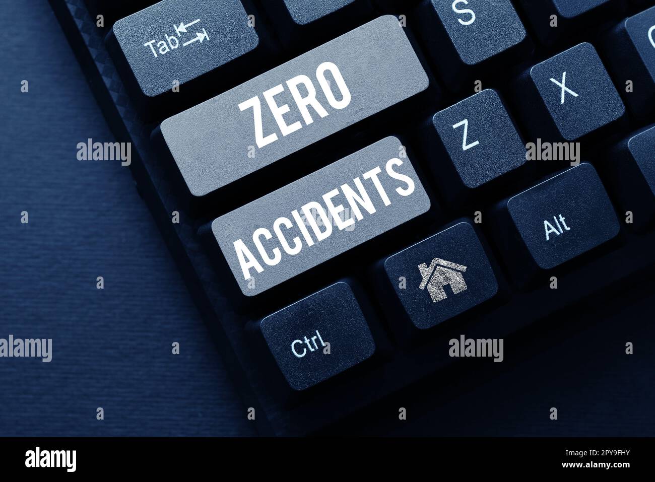 Conceptual caption Zero Accidents, Word Written on important strategy ...