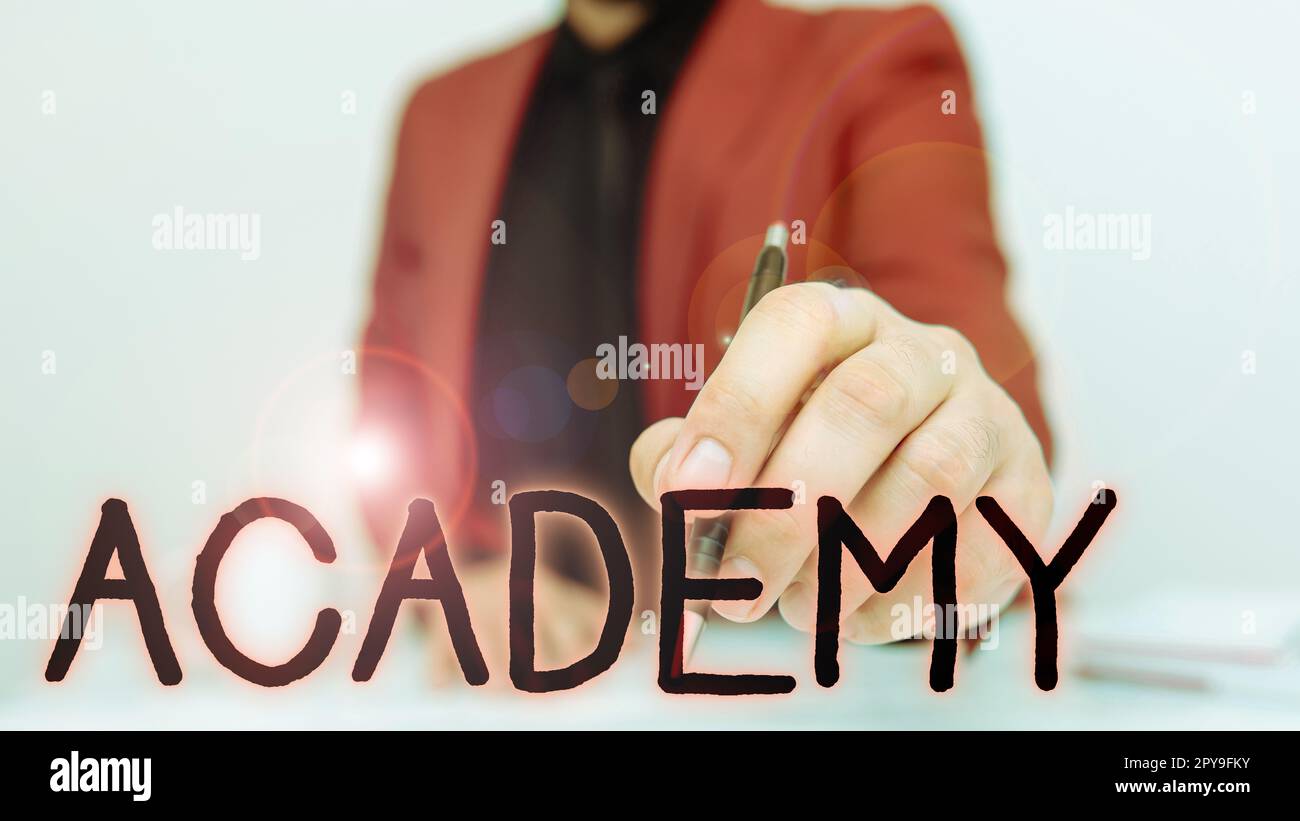 Conceptual display Academy. Internet Concept where students can go to ...