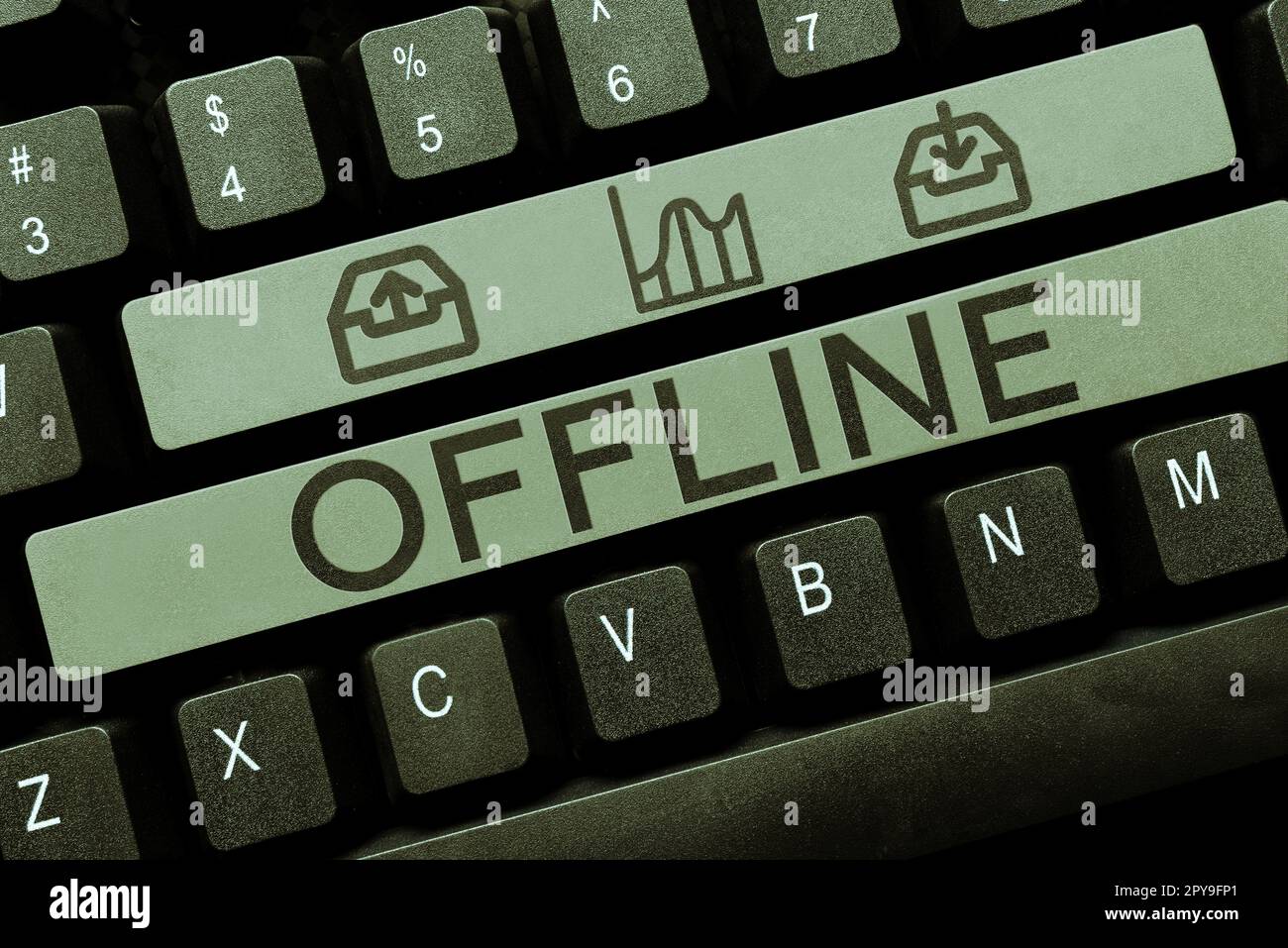 Handwriting text Offline. Business concept Not having directly ...