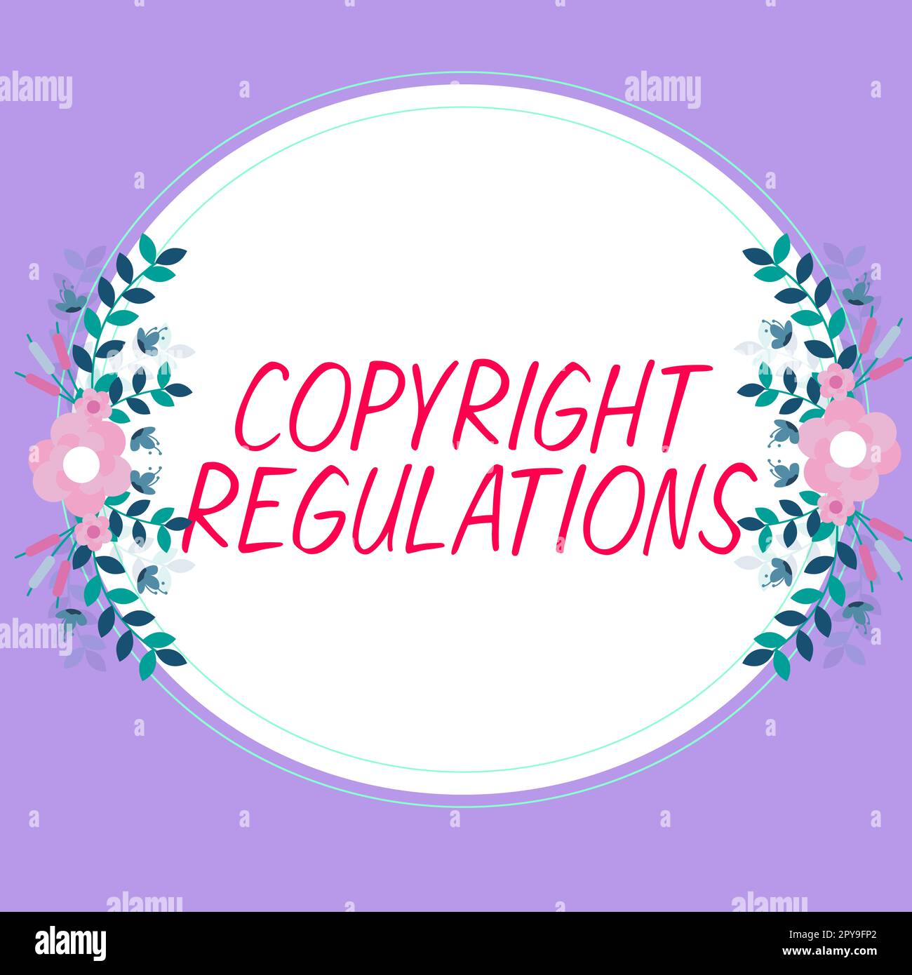 Writing displaying text Copyright Regulations. Word Written on body of ...