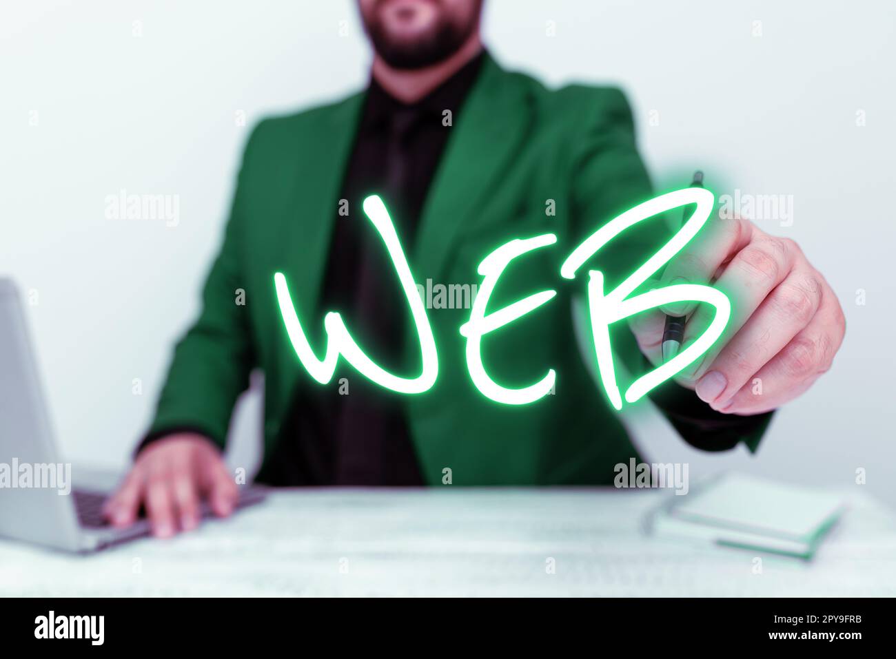 Text caption presenting Web. Word for a system of Internet servers that ...