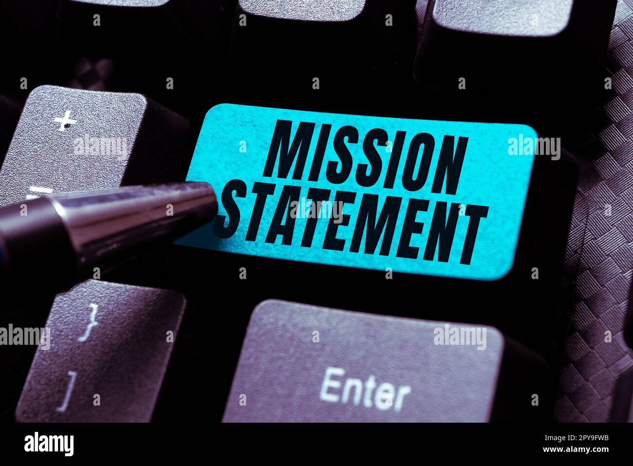 Hand writing sign Mission Statement. Word for Formal summary of the ...