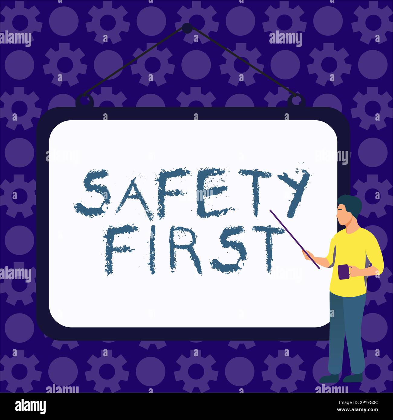 Conceptual caption Safety First. Business showcase Avoid any ...