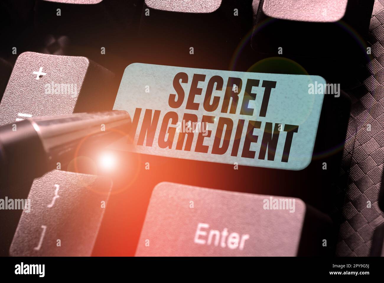 Sign displaying Secret Ingredient. Business overview special technique ...