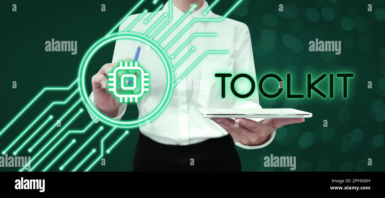 Conceptual display Toolkit. Conceptual photo set of tools kept in a bag ...