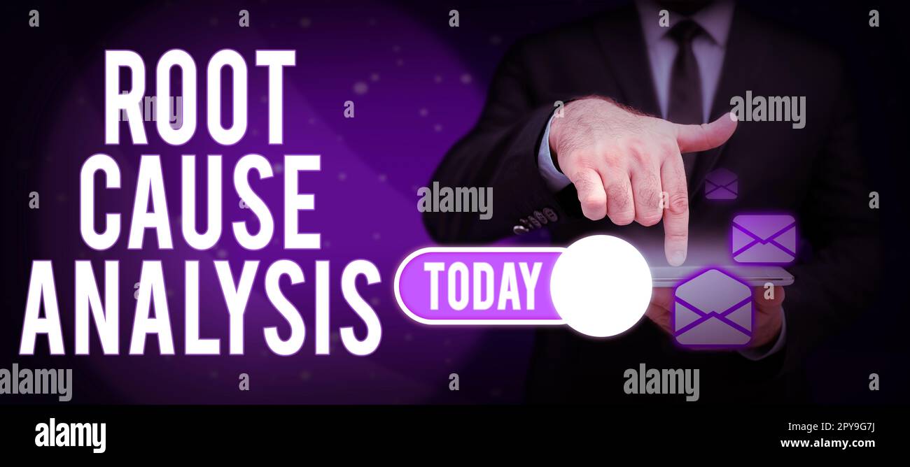 Handwriting text Root Cause Analysis. Business overview Method of ...