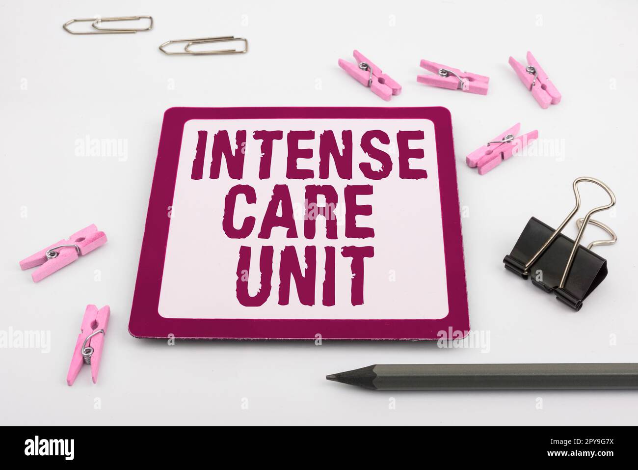 Text sign showing Intense Care Unit. Concept meaning a unit in a ...