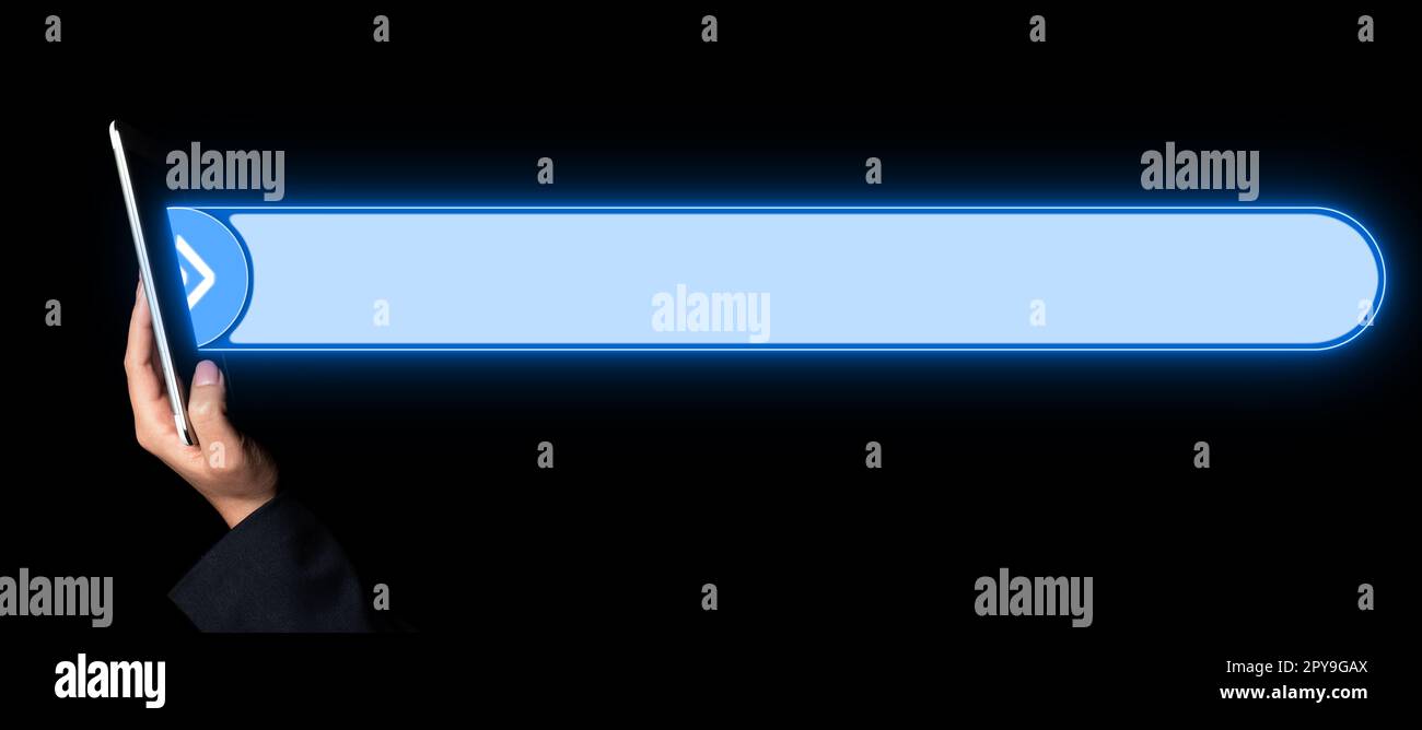 Hand holding Mobile Phone with glow from the screen. Display Receiving ...