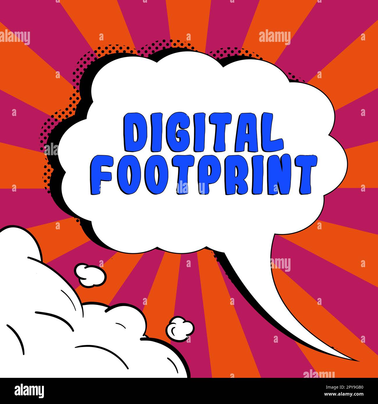 Text sign showing Digital Footprint. Concept meaning uses digital ...