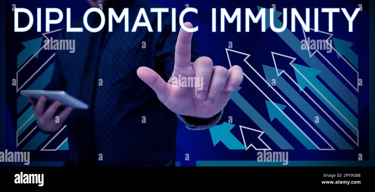 Inspiration showing sign Diplomatic Immunity. Business concept law that ...