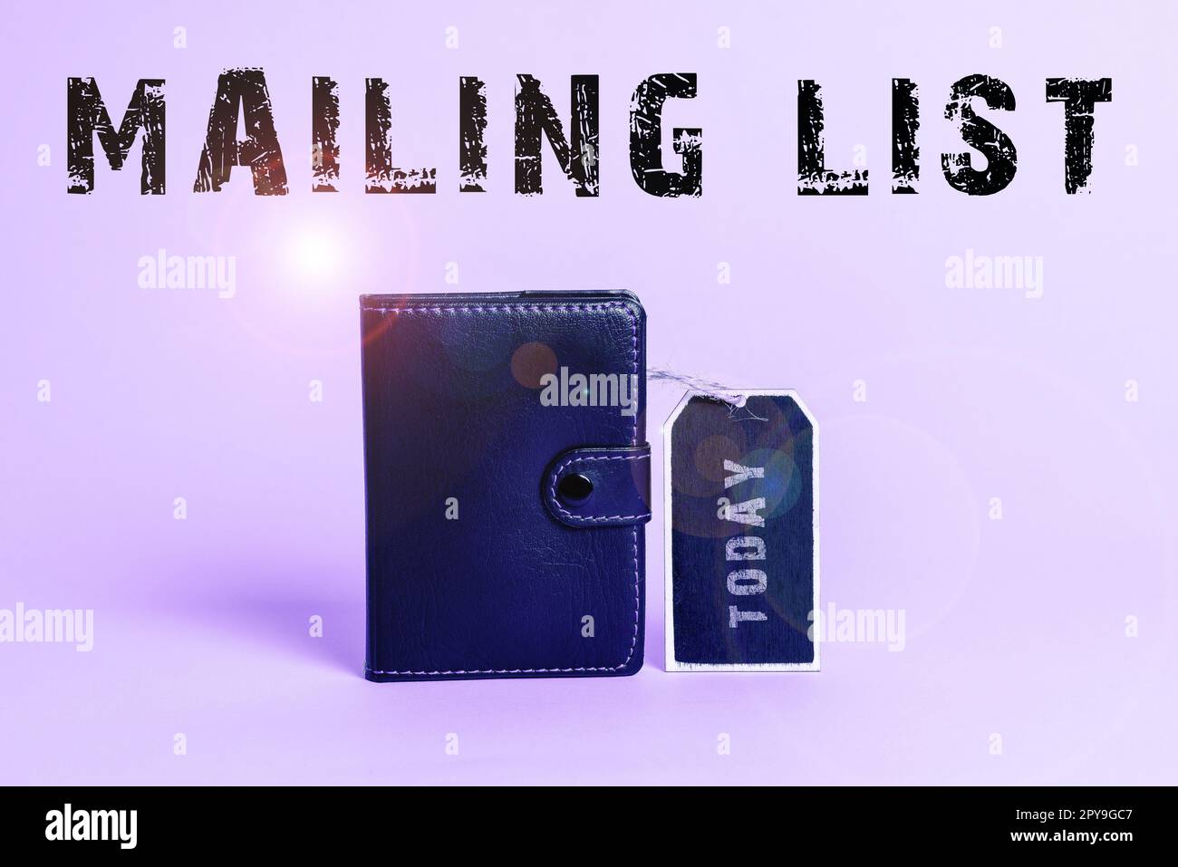 Text sign showing Mailing List. Business idea list of people who ...