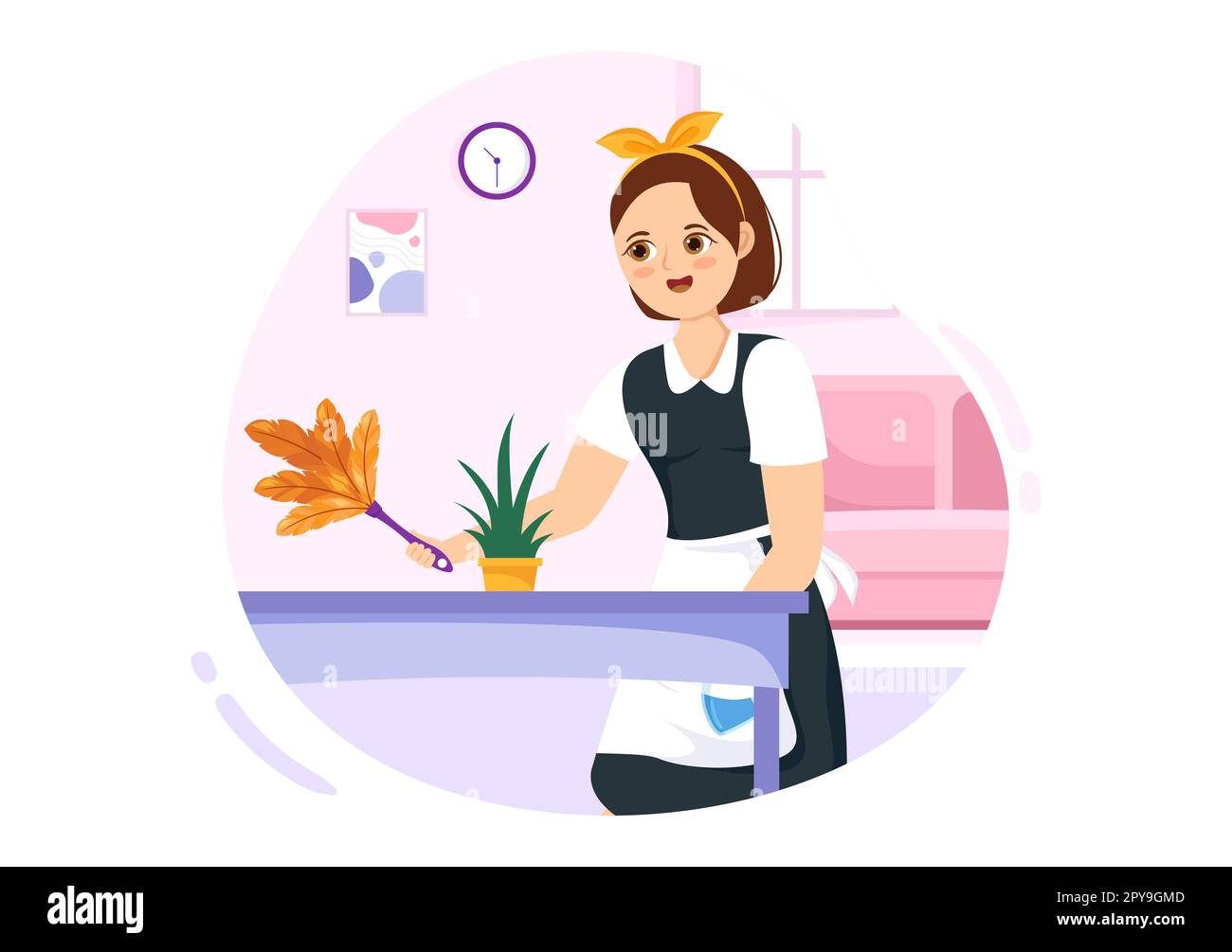 Apron girl housework Cut Out Stock Images & Pictures - Alamy