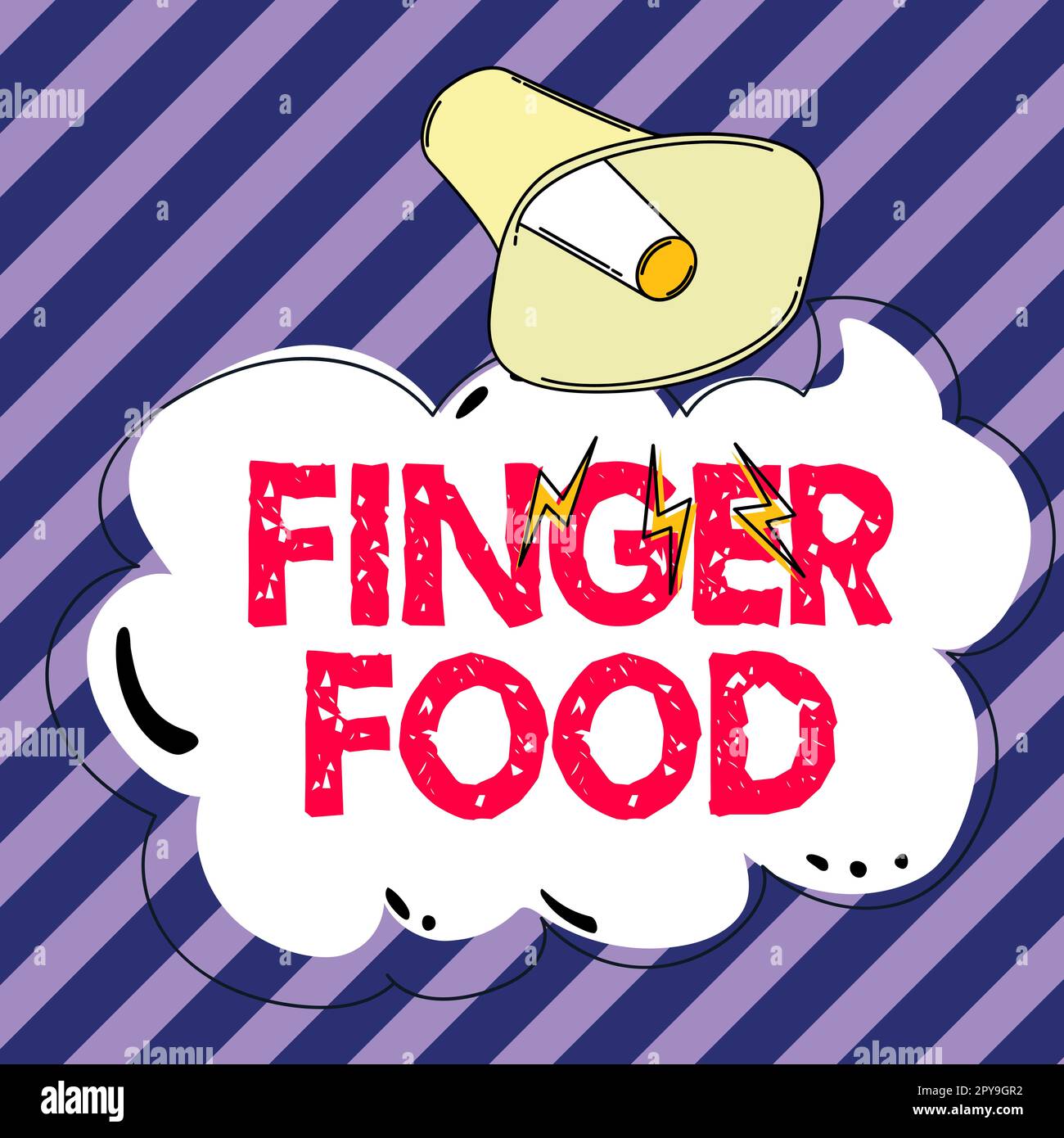 Sign displaying Finger Food. Internet Concept products and digestives ...
