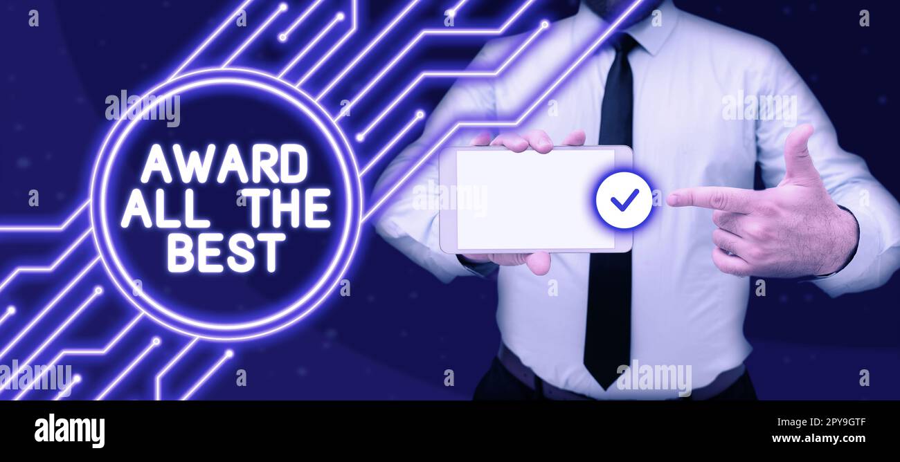 Handwriting text Award All The Best. Word for Prize and other mark of ...