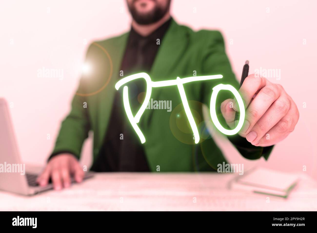 Writing displaying text Pto. Business idea Employer grants compensation ...