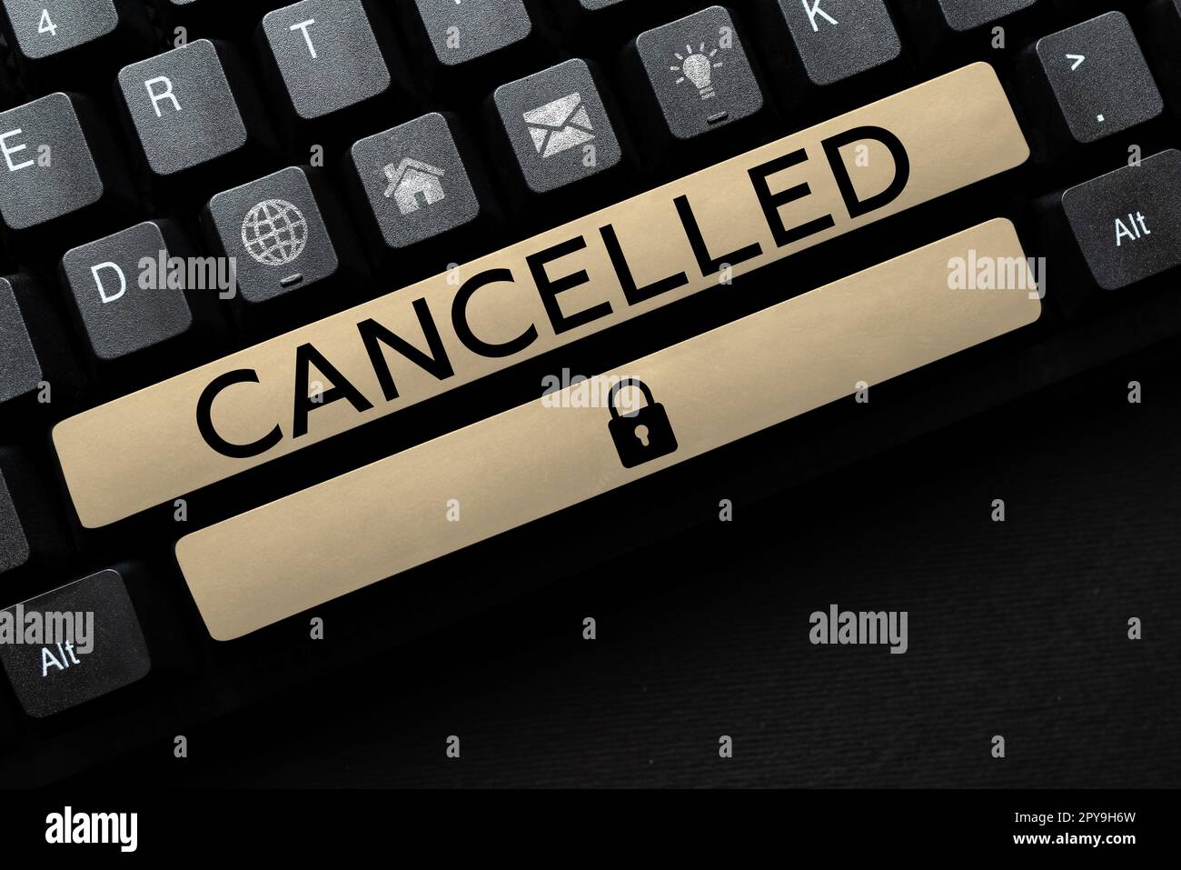 Sign displaying Cancelled. Business concept decide or announce that ...