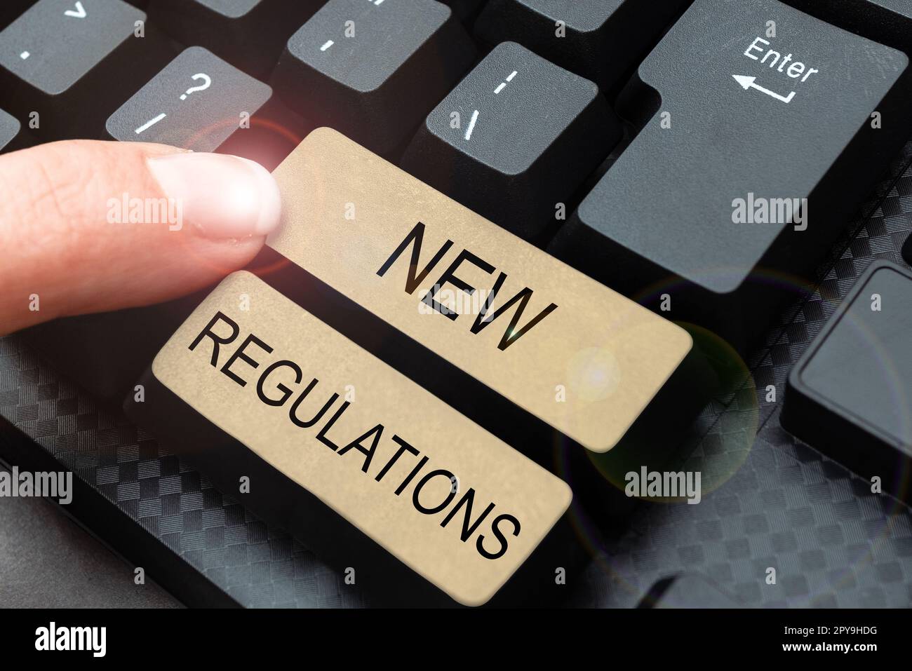Hand writing sign New Regulations. Business concept Regulation ...