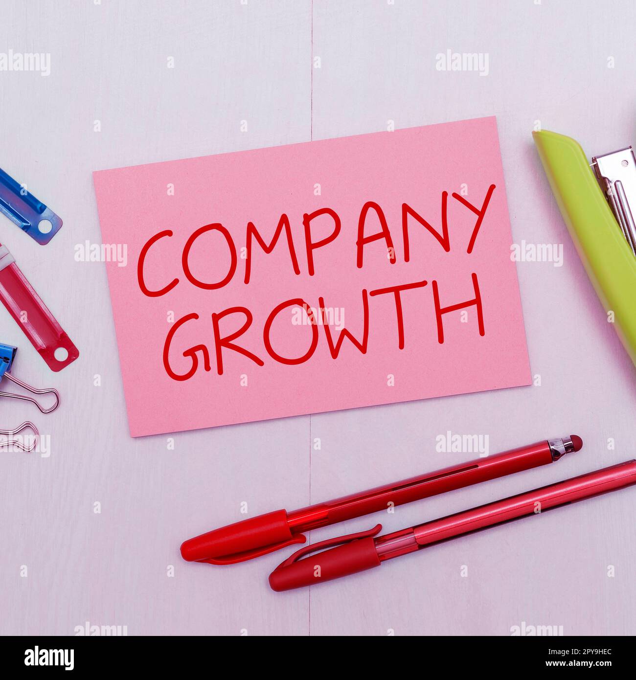 Hand writing sign Company Growth. Internet Concept a long-term stage ...