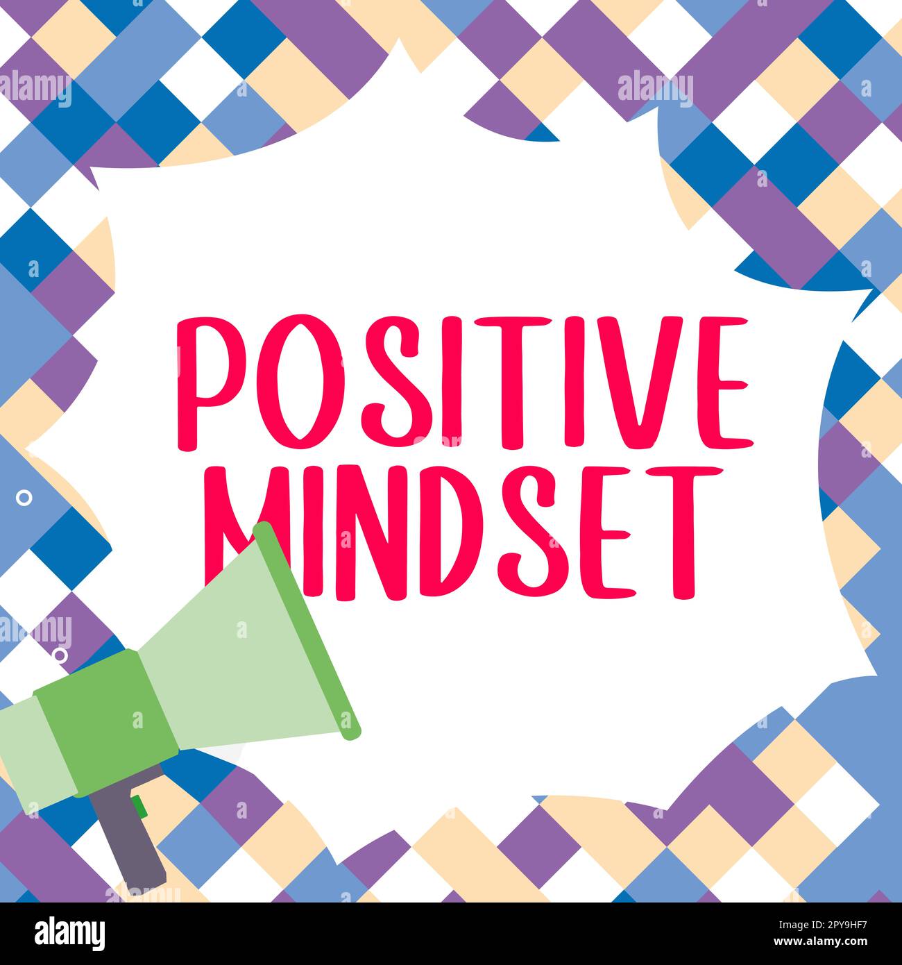 Conceptual caption Positive Mindset. Word for mental and emotional ...