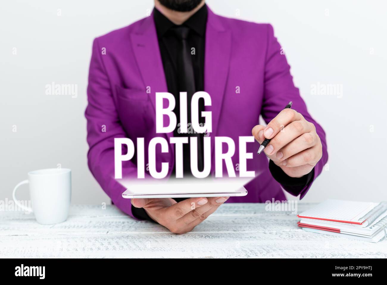 Conceptual caption Big Picture. Business idea most important facts ...