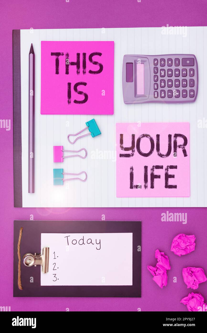 Writing displaying text This Is Your Life. Business overview Motivation ...