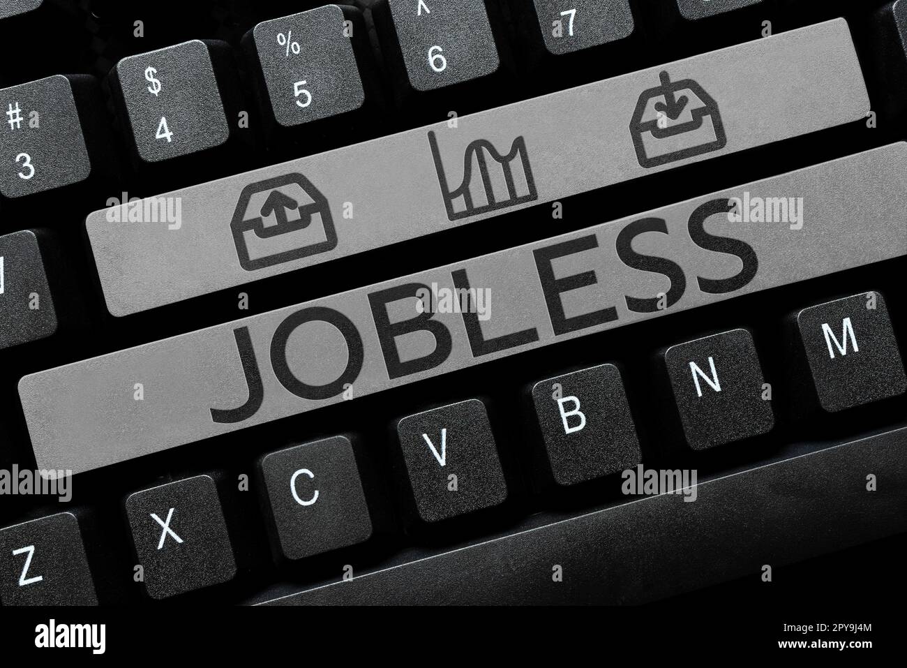 Conceptual caption Jobless. Concept meaning unemployed person looking ...