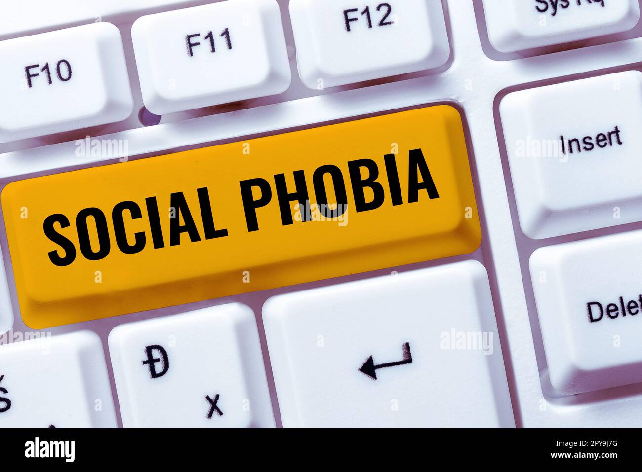 Hand writing sign Social Phobia. Concept meaning overwhelming fear of ...
