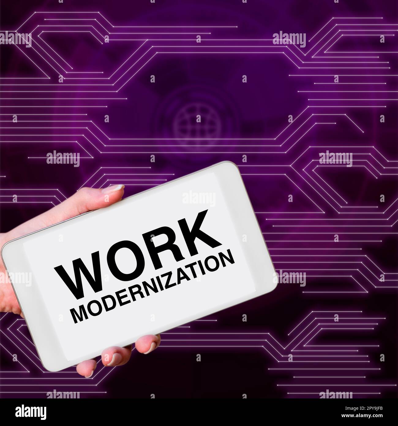 Sign displaying Work Modernization. Internet Concept changing product ... Sign displaying Work Modernization. Internet Concept changing product ...