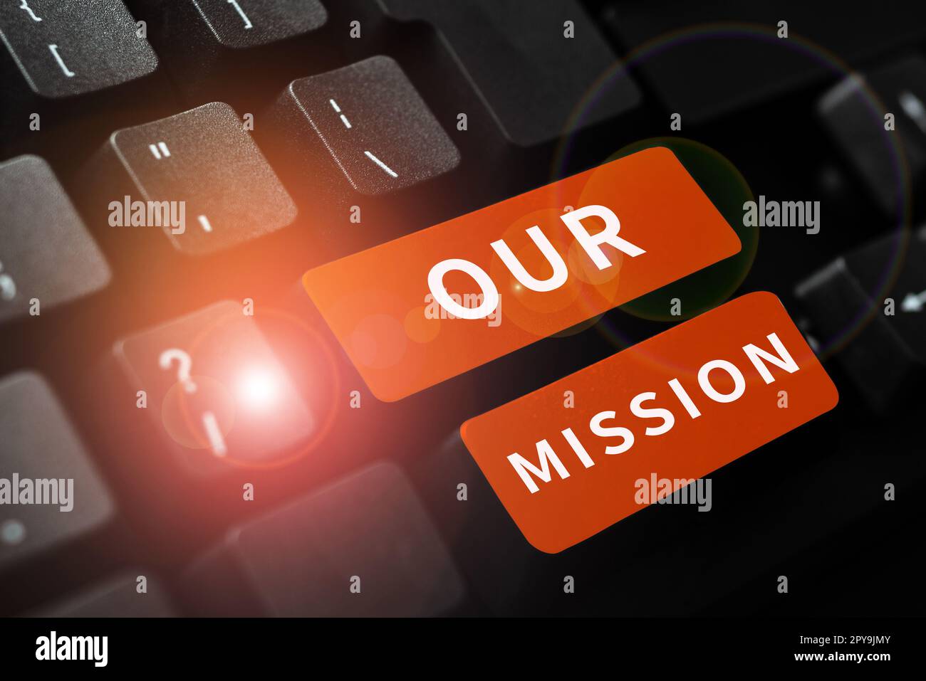 Conceptual caption Our Mission. Business concept tasks or schedule we ...