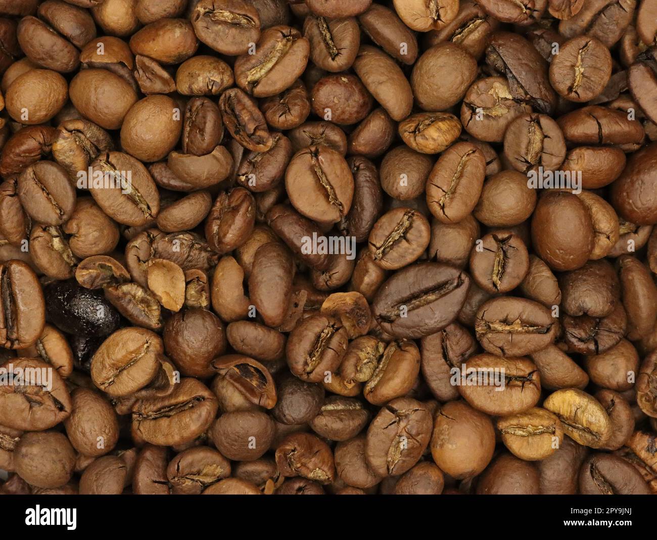 Natural roasted coffee bees tasty delicious aroma flavor color Stock ...