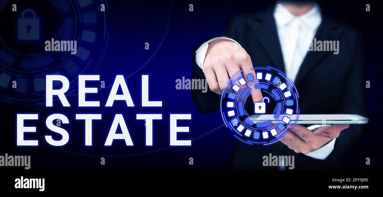 Conceptual display Real Estate. Internet Concept the property ...