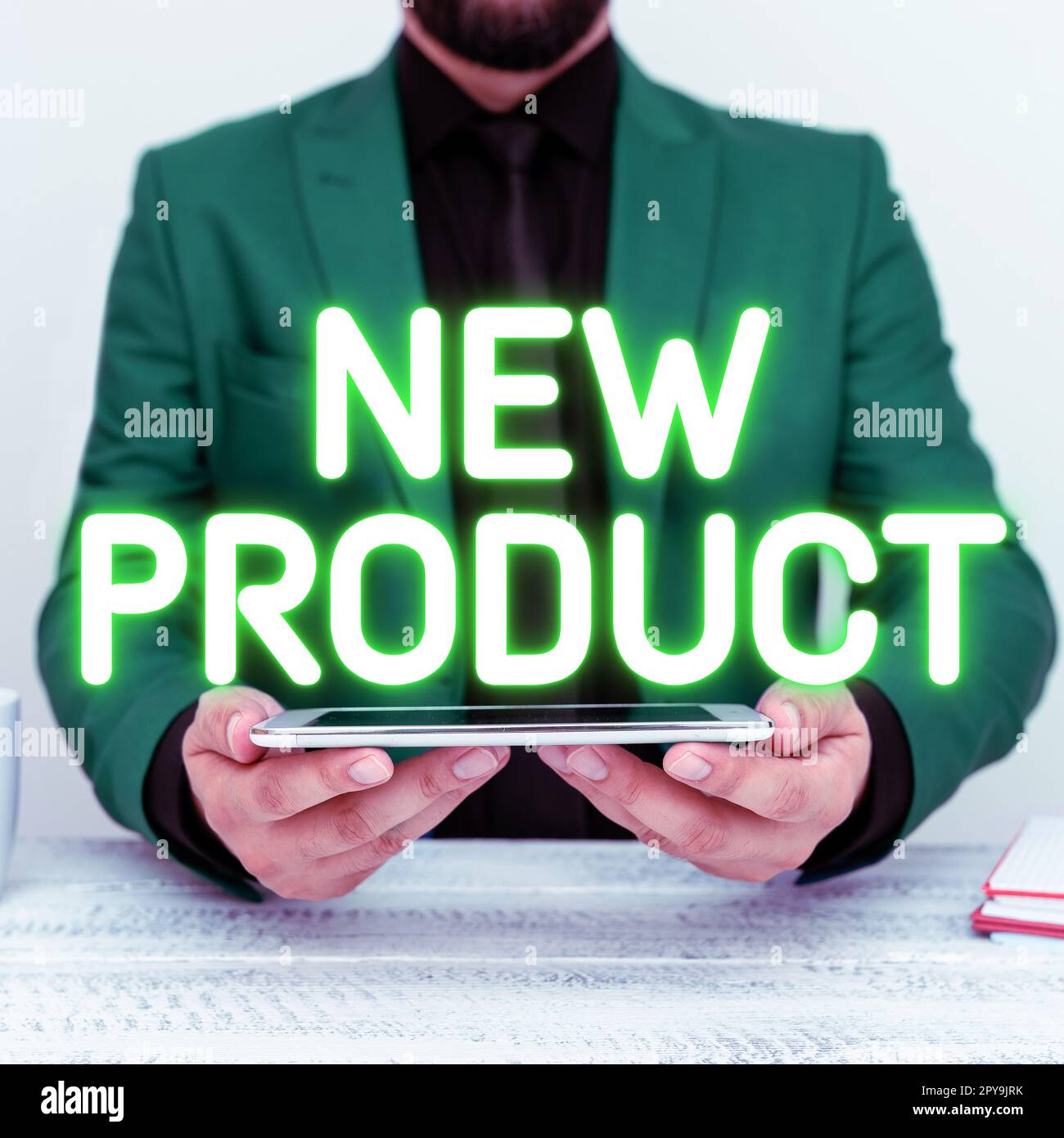 Text showing inspiration New Product. Word Written on goods and ...