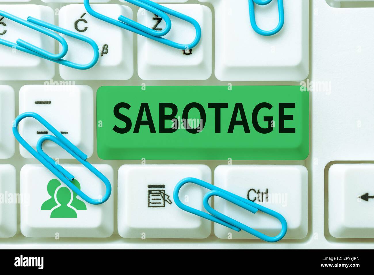 Text sign showing Sabotage. Conceptual photo destruction of an employer ...