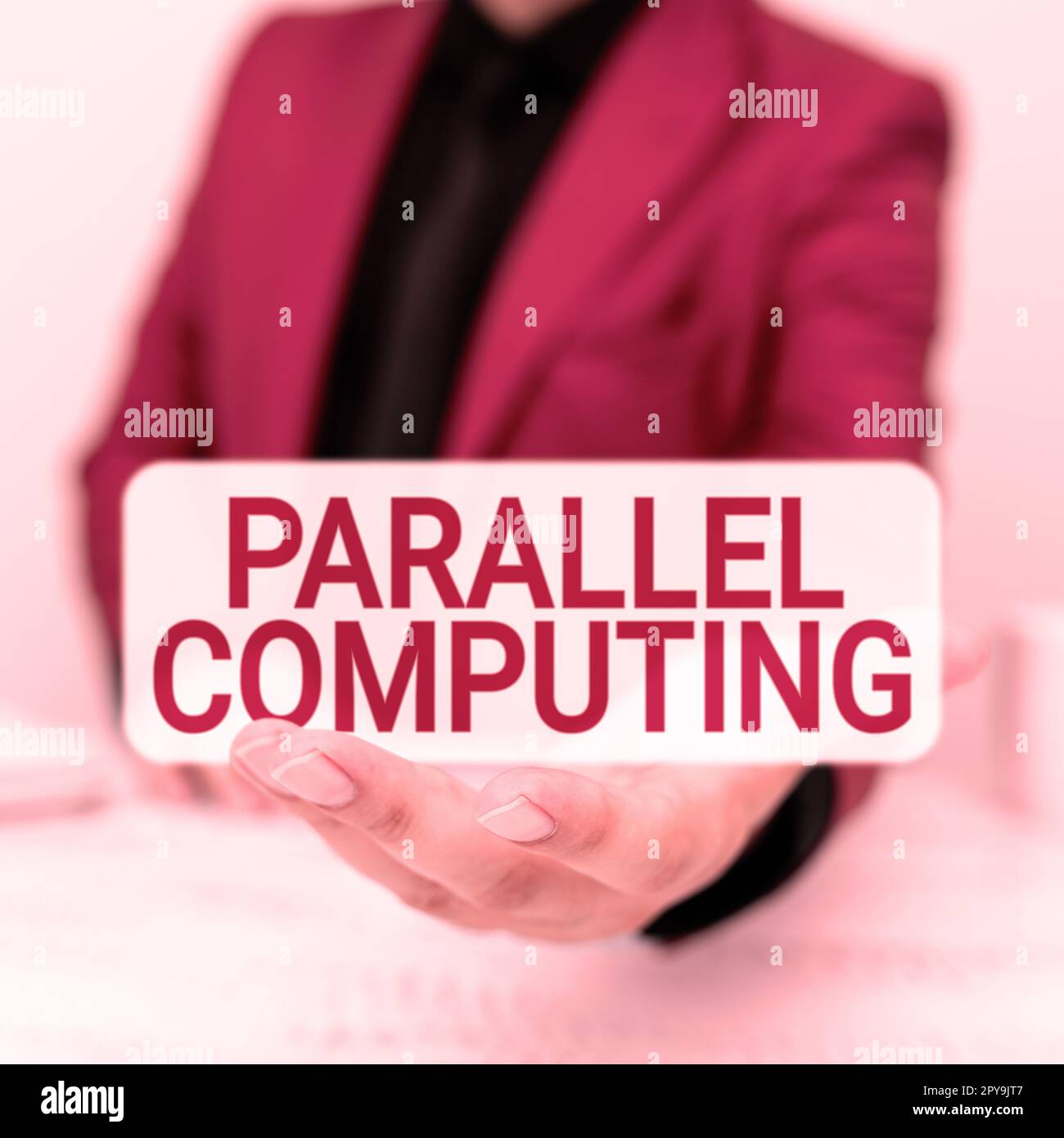 Text Caption Presenting Parallel Computing Word For Simultaneous Calculation By Means Of