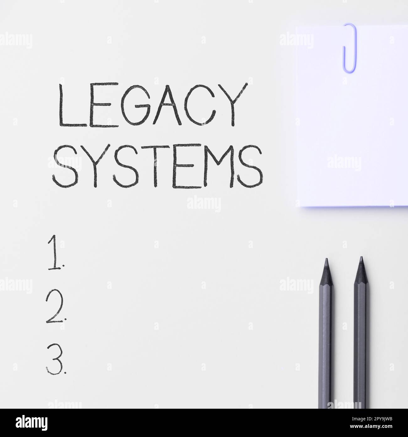 Text sign showing Legacy Systems. Business overview old method ...