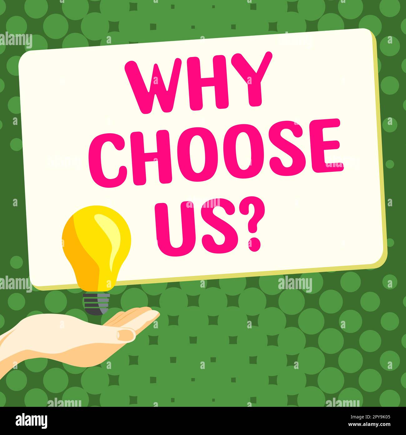 Conceptual caption Why Choose Us. Word for Reasons for choosing our ...