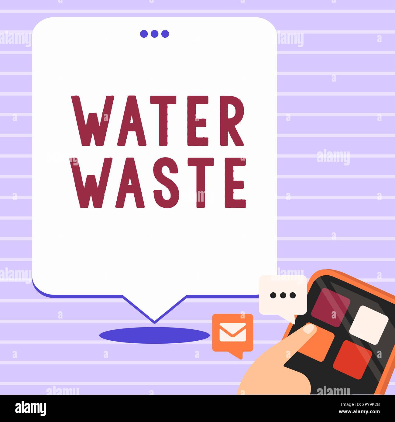 Sign displaying Water Waste. Internet Concept liquid that has been used ...