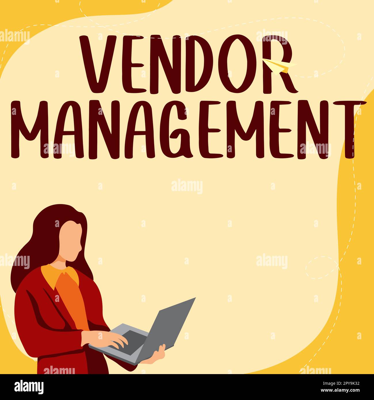 Hand writing sign Vendor Management. Conceptual photo activities ...