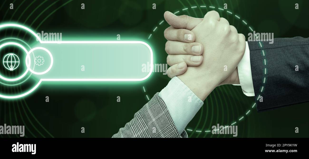 Handshake presenting innovative plan ideas symbolizing successful ...