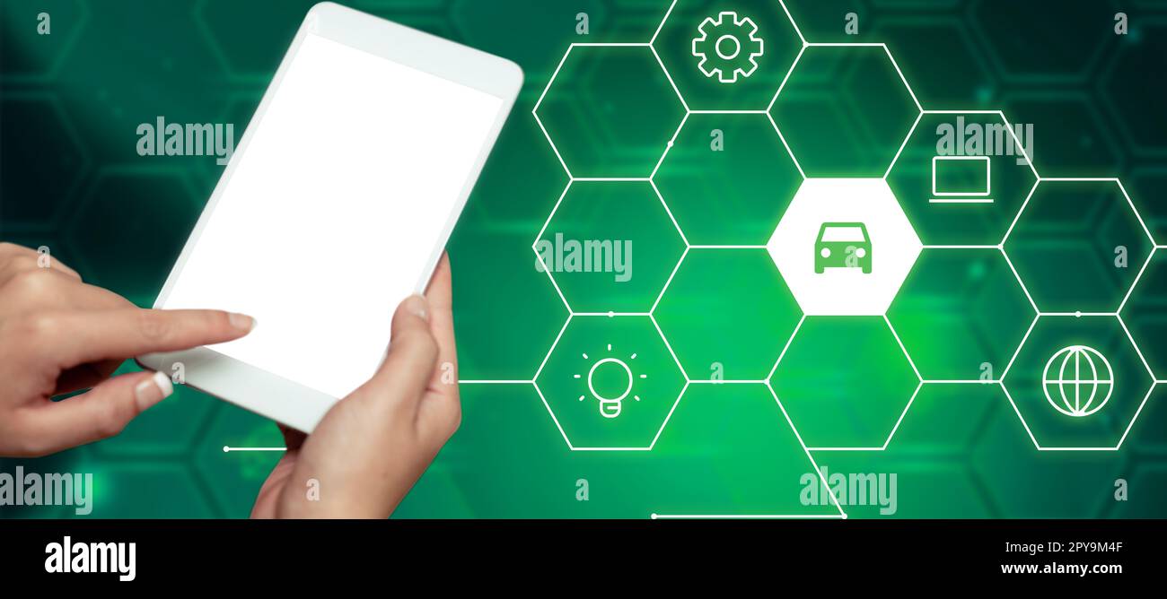 Hand holding mobile phone with important new information on display ...