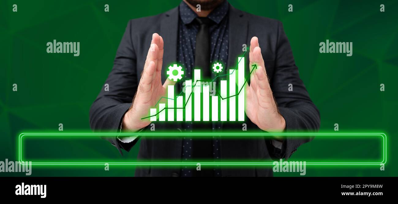 Man in black office shirt standing and holding important technological ...