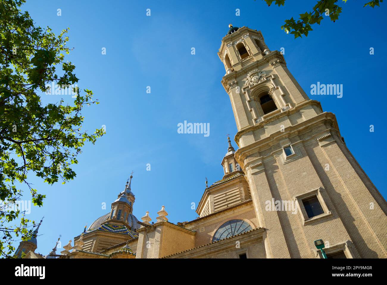 View of the basilica of the Virgen del Pilar, Zaragoza, Aragon in Spain ...
