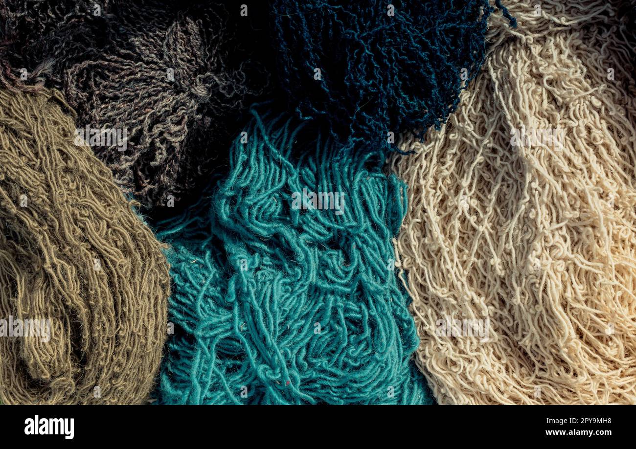 Natural wool dyeing in pots for carpet making Stock Photo - Alamy