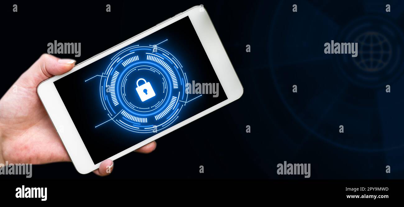 Hand holding Mobile Phone with important information on screen ...