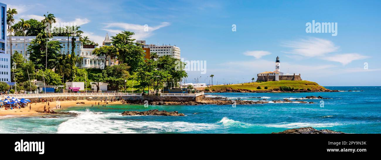 Panoramic view of the city of Salvador in Bahia on a sunny day with the ...