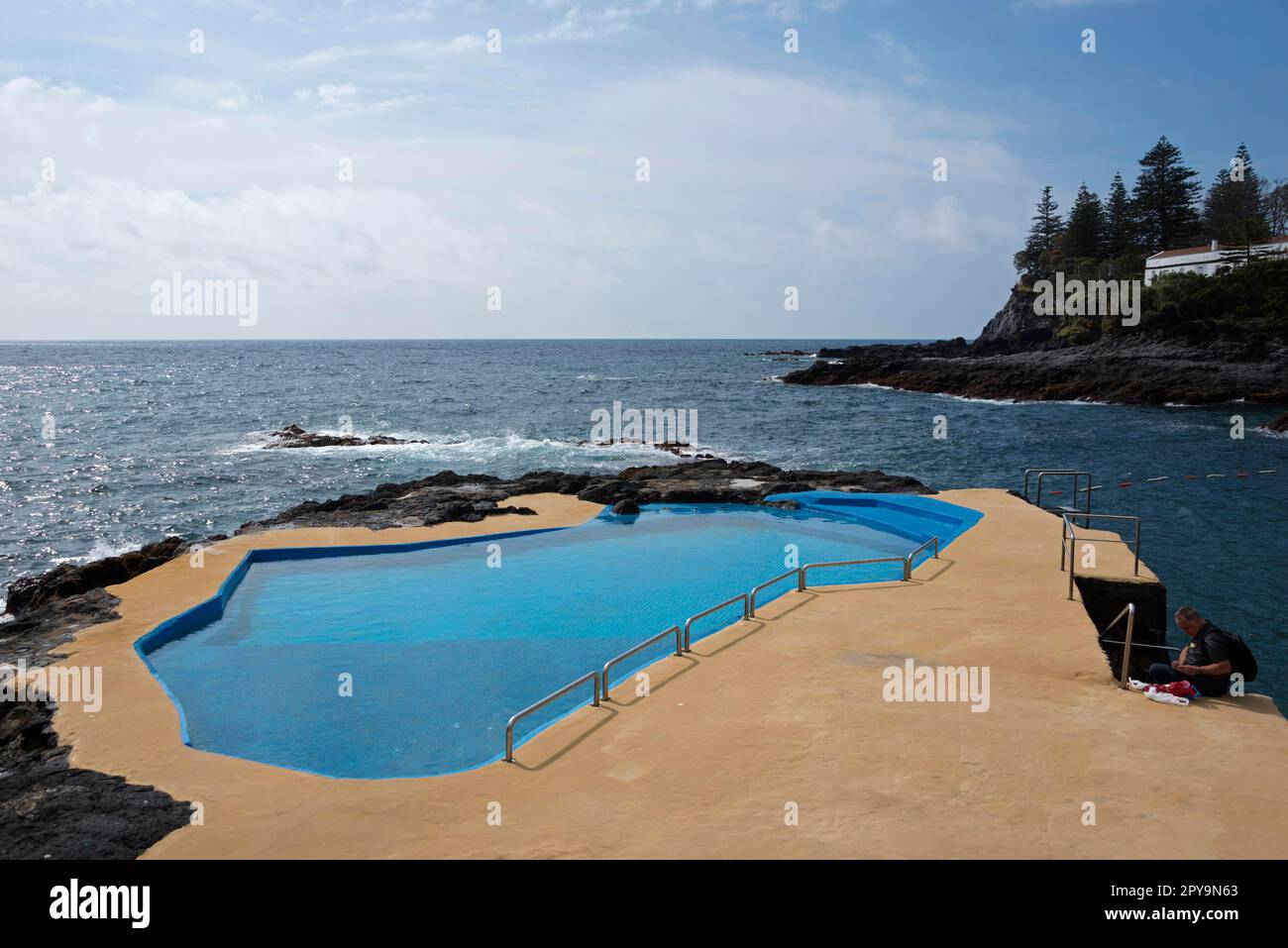 Swimming pool, Caloura, Sao Miguel, Azores, Portugal Stock Photo - Alamy