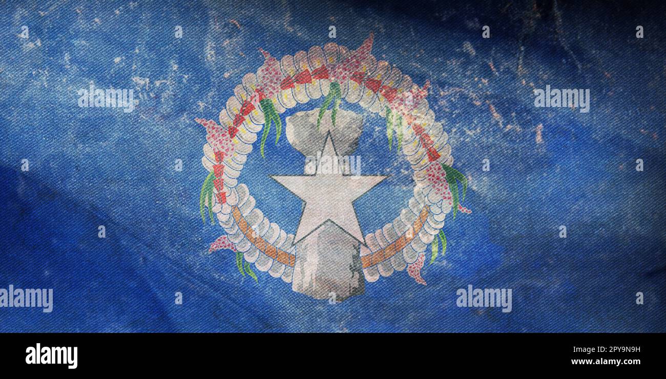 retro flag of Micronesian peoples Chamorro people with grunge texture ...