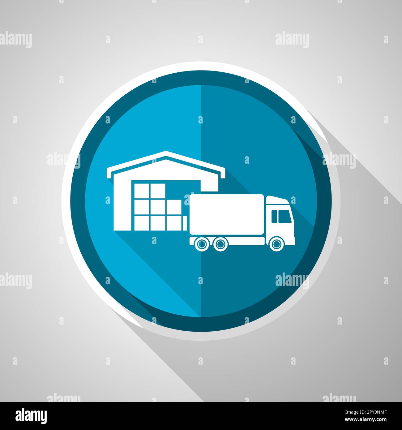 Warehouse and truck, delivery, freight concept symbol, flat design ...