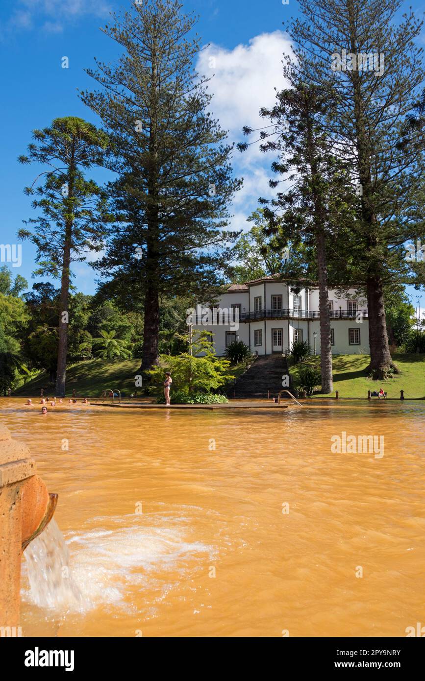 Thermal Bath, Parque, Terra Nostra Park, Furnas, Sao Miguel, Azores ...